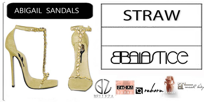 Second Life Marketplace - Baiastice_Abigail Sandals-Straw